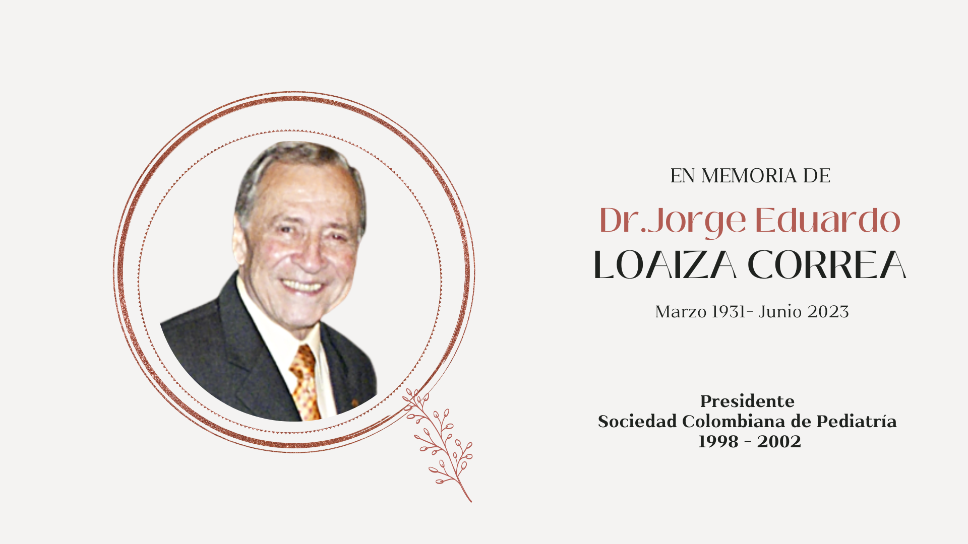Dr. Jorge Eduardo Loaiza Correa: condolencias tras su fallecimiento ...